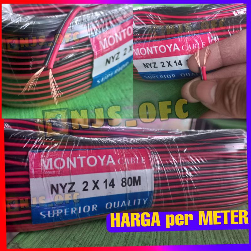 Jual Kabel serabut Montoya NYZ 2x14 ( Jumlah serabut 2 x 14 serabut tembaga) harga per meter ...