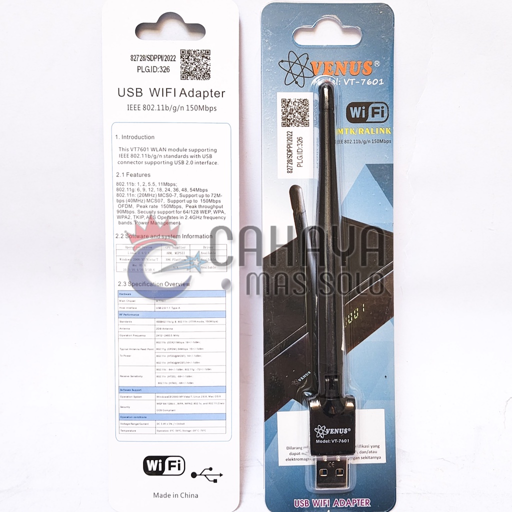 Jual USB Wifi dongle Matrix Evinix Visat Venus MT 7601 Receiver HD Adapter 5 dbi Komputer STB ...