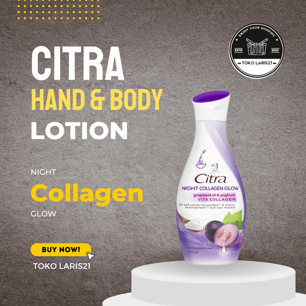 Jual Citra Night Collagen Glow Hand & Body Lotion 230ml | Shopee Indonesia