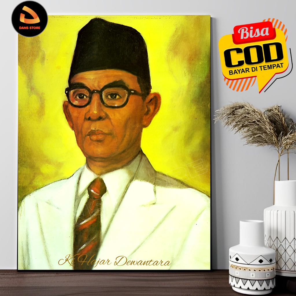 Jual Poster Lukisan Ki Hajar Dewantara Pahlawan Nasional Hiasan Dinding ...
