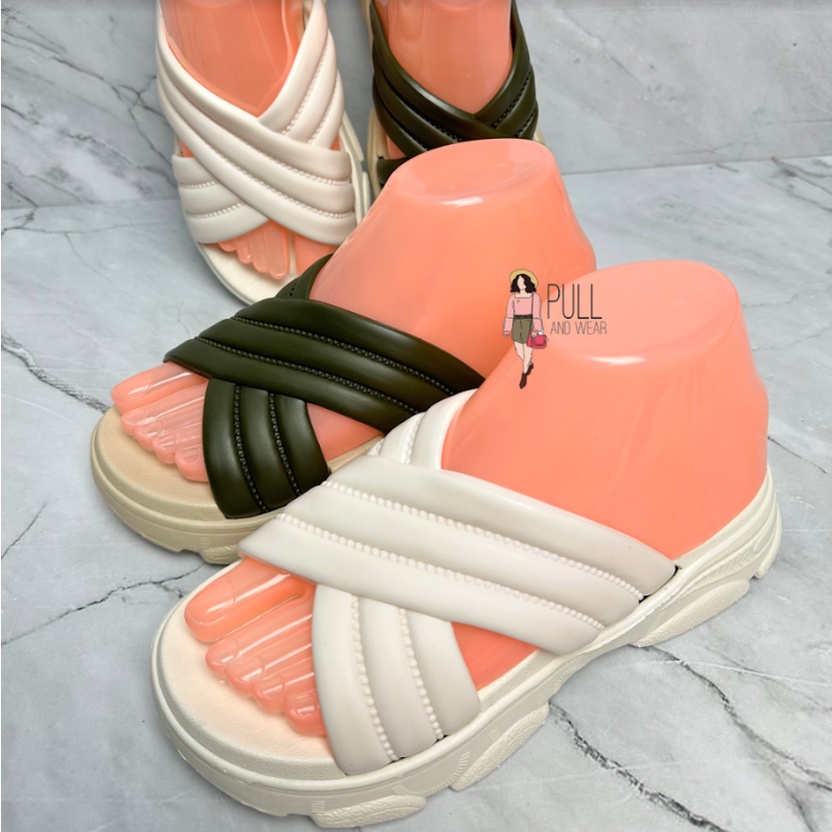 Jual Sandal Wedges Wanita OLYMPIC Tali Silang Kekinian HYS 2201 K6 ...