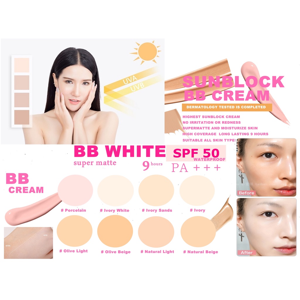 Jual BB CREAM SUNBLOCK SUPER MATTE SPF 50 PA+++ 1kG | Shopee Indonesia