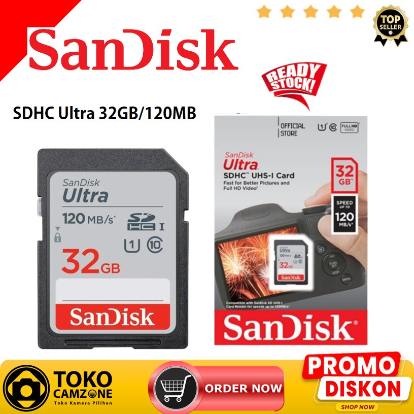Jual Sandisk SDHC Ultra 32GB/120MB - GARANSI RESMI | Shopee Indonesia