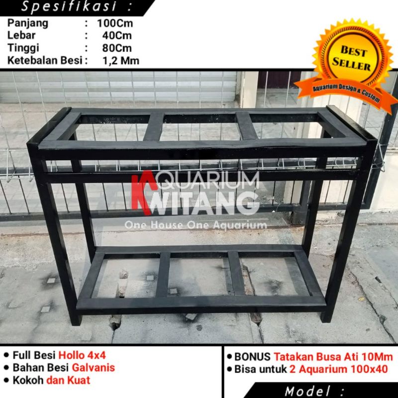Jual Rak Aquarium 100x40 / Rak Aquarium Besi Hollo 2 susun Ukuran ...