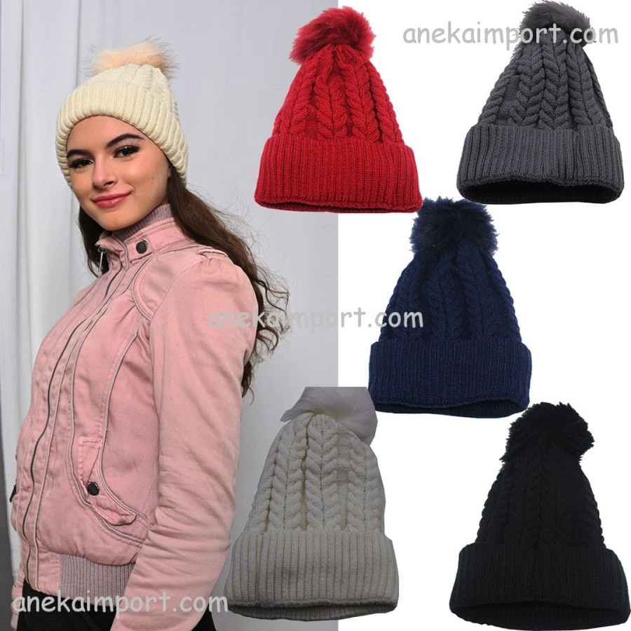 Jual Topi Winter Kupluk Rajut Wool, Topi Musim Dingin, Kupluk Fashion ...