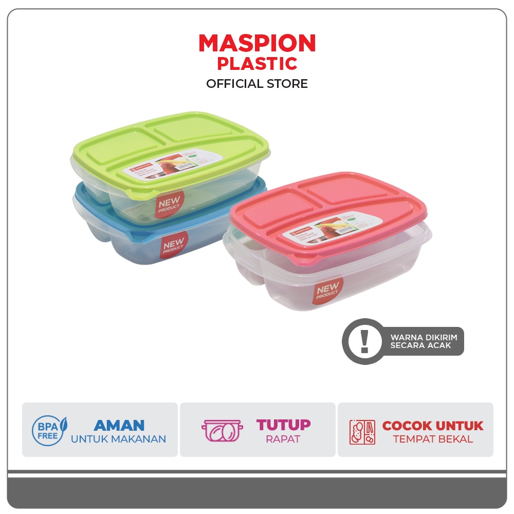 Jual Maspion Kotak Makan Plastik Lunch Box Oval 3 pcs set | Shopee ...