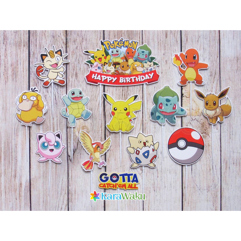 Jual Pokemon Birthday Cake Topper - Hiasan Dekorasi Kue Ultah Pikachu ...