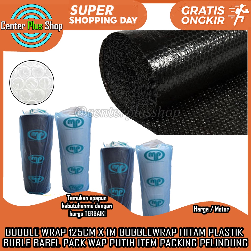 Jual BUBBLE WRAP 125CM X 1M BUBBLEWRAP HITAM PUTIH PLASTIK BUBLE BABEL ...