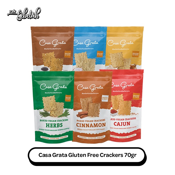Jual Casa Grata Crackers 70gr Keripik Gluten Free - Sea Salt | Sesame ...