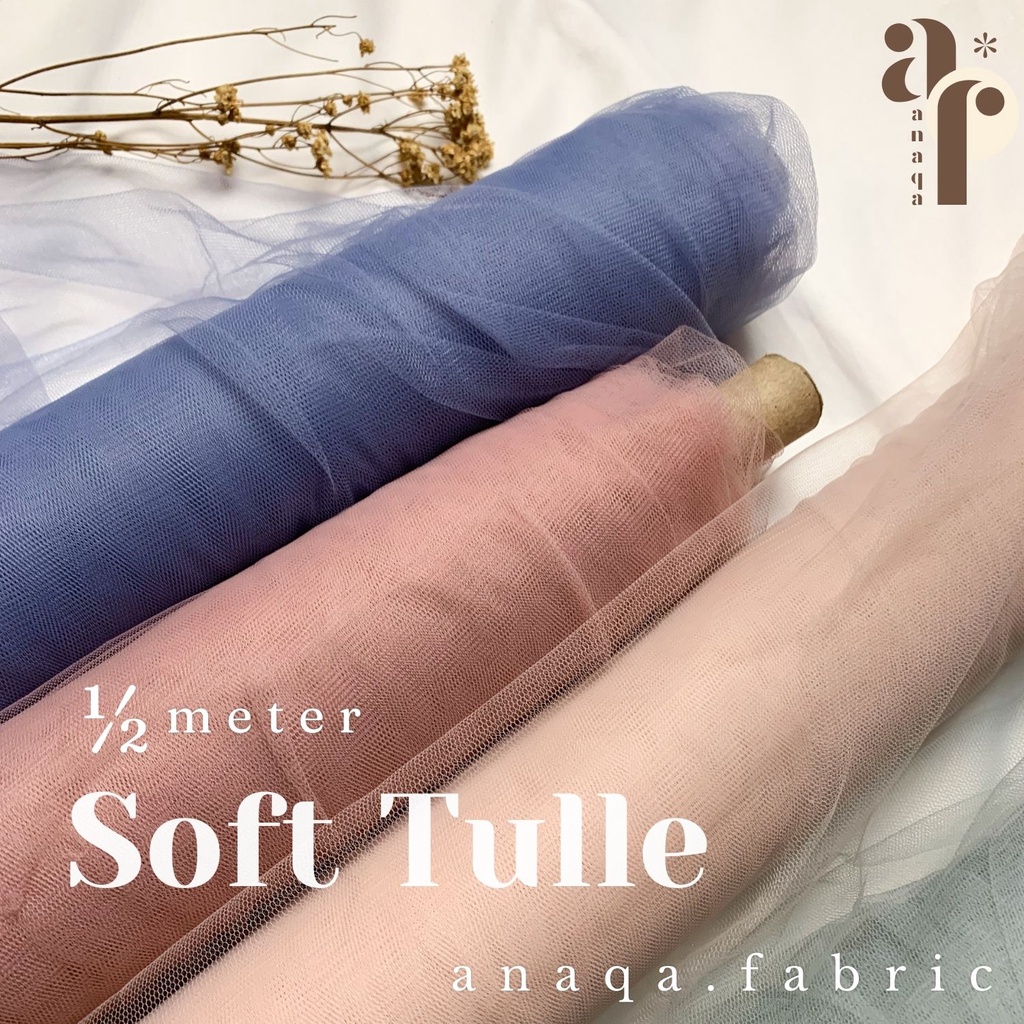 Jual ½ meter Kain Soft Tulle // Tile Polos // Bahan Tule Polos PREMIUM ...