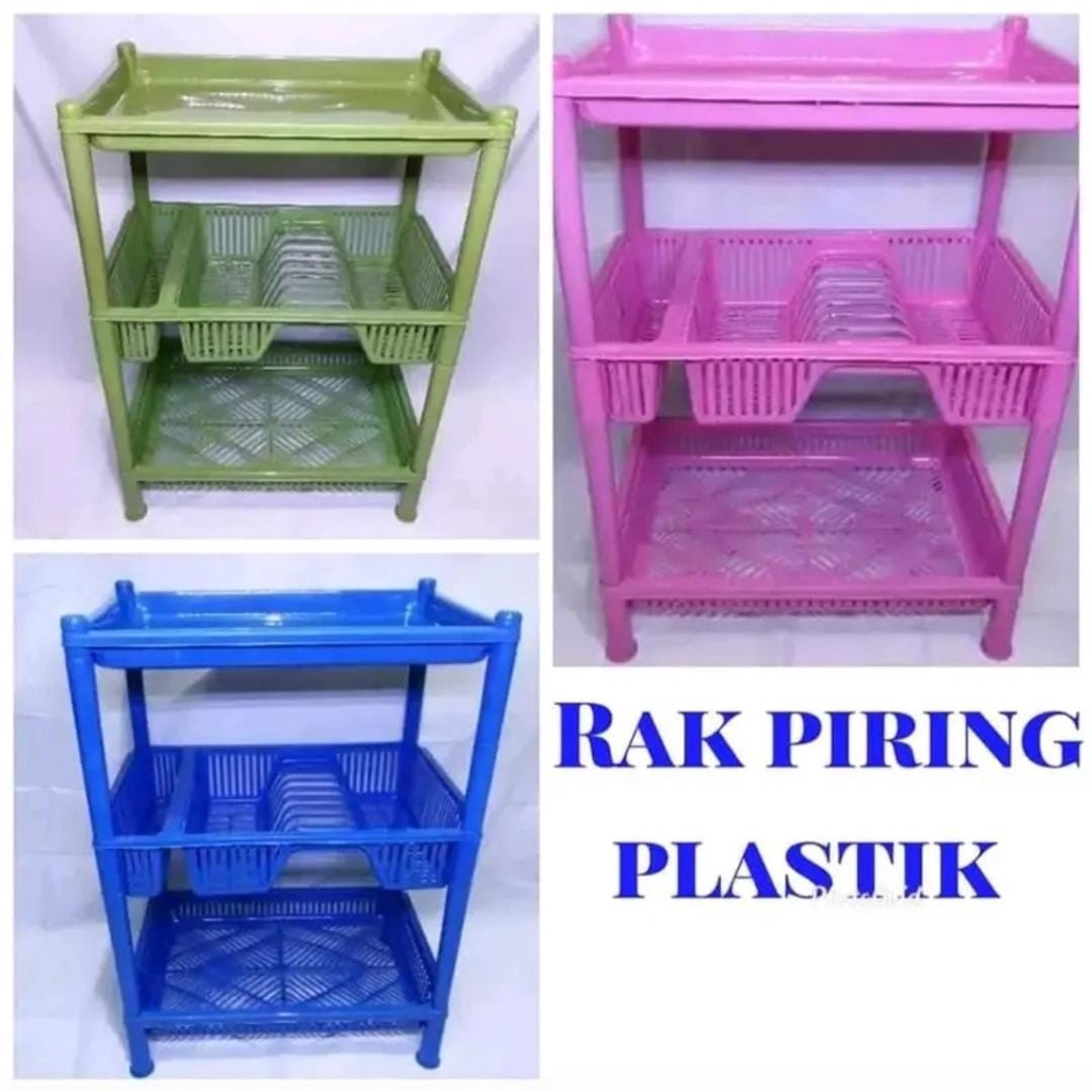 Jual RAK PIRING PLASTIK MURAH MERIAH SUSUN TIGA RAK SERBA GUNA | Shopee ...