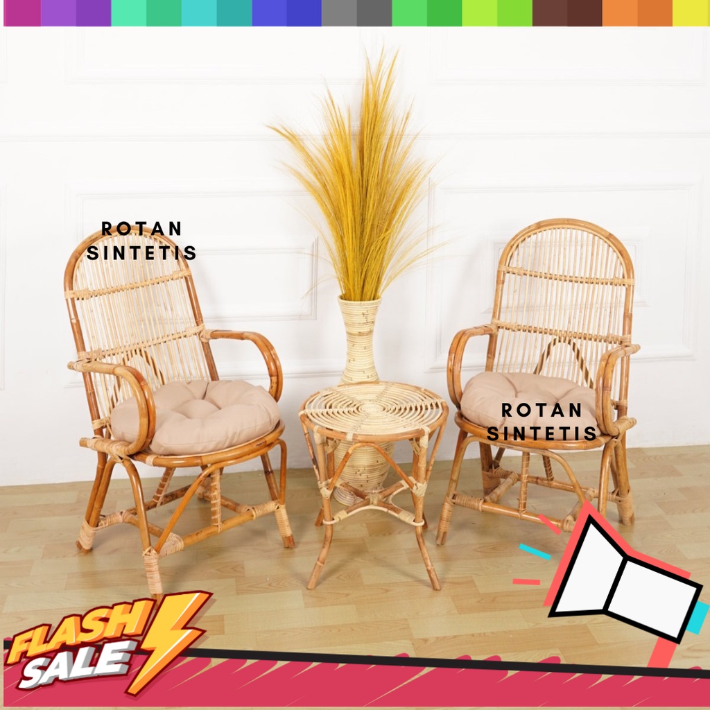 Jual Kursi Teras Pengki Rotan Dan Bantal / Kursi Tamu Santai Rotan ...
