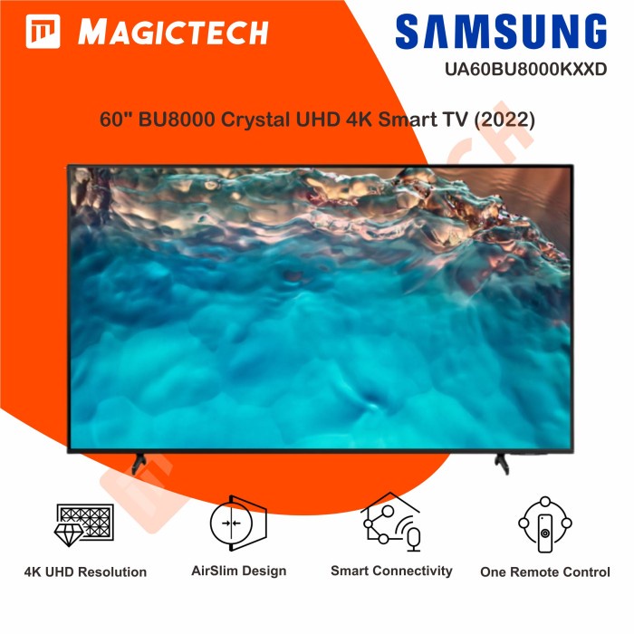 Jual TV SAMSUNG 60 INCH 60" UA60BU8000 / 60BU8000 / BU8000 SMART TV 4K ...