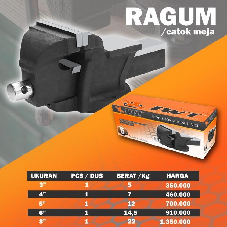 Jual IWT RAGUM CATOK MEJA 4 inch Japan / Ragum Catok bench vise 4 ...