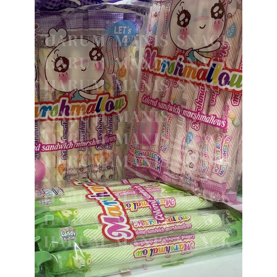 Jual 3.3 Marshmallow Tambang Color Sandwich Marsmallow pak / pack Long ...