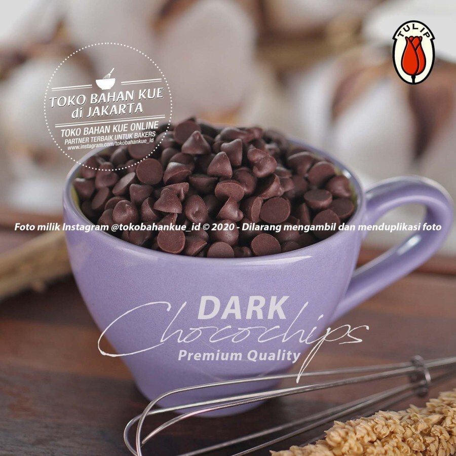Jual Tulip Chip Dark 100gr Chocolate Compound Chocochips Butir Coklat ...