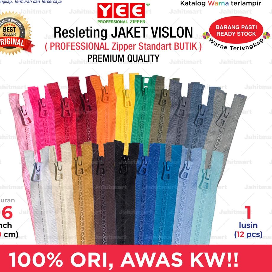 Jual Depan RESLETING JAKET GIGI KASAR MERK "YEE" / VISLON 16 INCI (40CM) "LUSIN" | Shopee Indonesia
