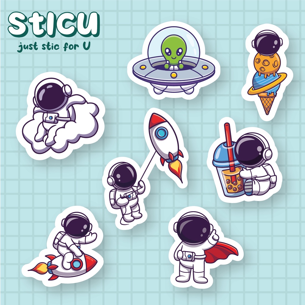 Jual ASTRONAUT STICKER PACK - STIKER HELM CASE HP LAPTOP TUMBLER MOTOR ...