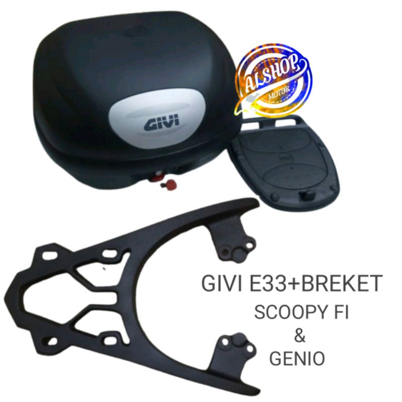 Jual PAKETAN BOX GIVI E33NX E 33 E33 NX DAN BREKET BOX SCOOPY FI GENIO | Shopee Indonesia