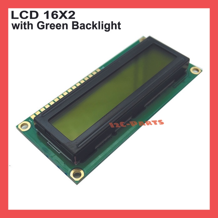 Jual LCD 1602 Character Display 16X2 5V Green Backlight Hijau Module | Shopee Indonesia