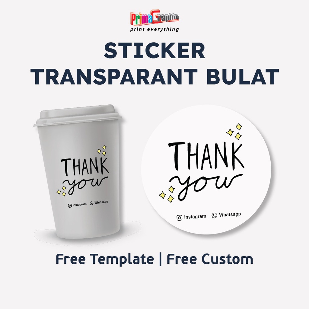 Jual Cetak Stiker Transparan Bulat Custom Desain Template | Shopee ...