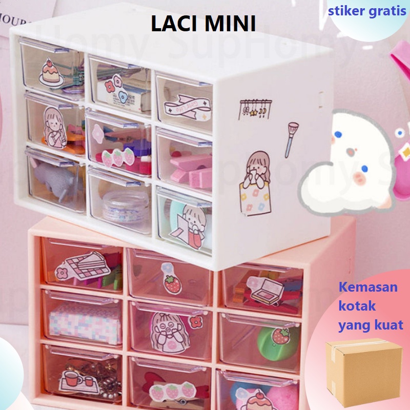 Jual 9 Laci Mini Rak Mini Kotak Aksesoris Kotak Laci Mini Container rak ...