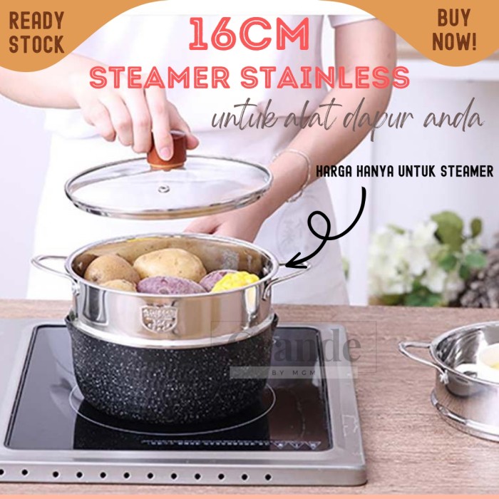 Jual Kukusan stainless 16cm Steamer Alat Kukus cocok untuk semua panci ...