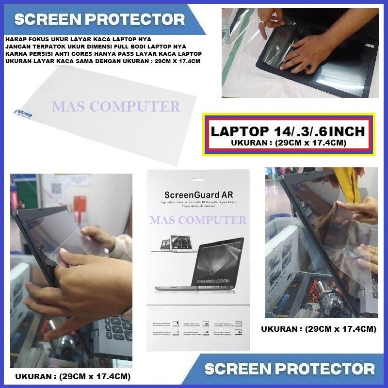 Jual Anti Gores Laptop Ukuran 14 / 14.3 / 14.6INCH / Screen Protector ...