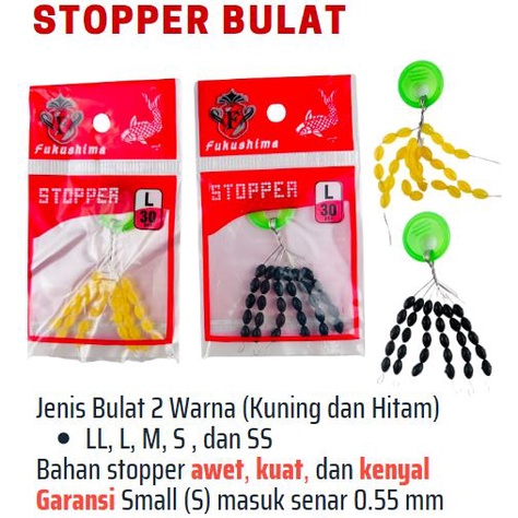 Jual Stopper Pancing Bulat Isi 30 Pcs Fukushima 2 Warna New Kenyal dan ...