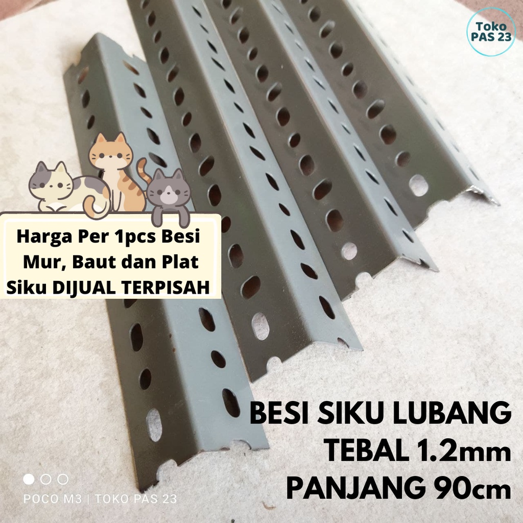 Jual BESI SIKU LUBANG / BESI SIKU RAK PANJANG 90cm 90 cm TEBAL 1.2mm ...