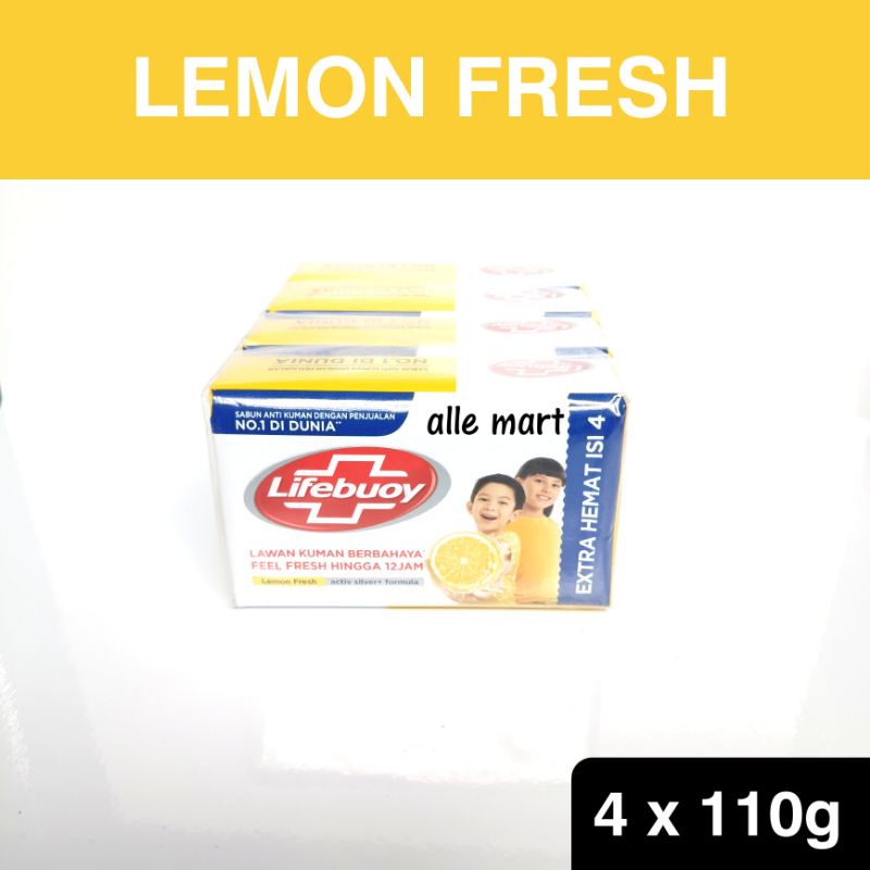 Jual Lifebuoy Sabun Batang Lemon Fresh Bar Soap Kuning 4x 110 g ...