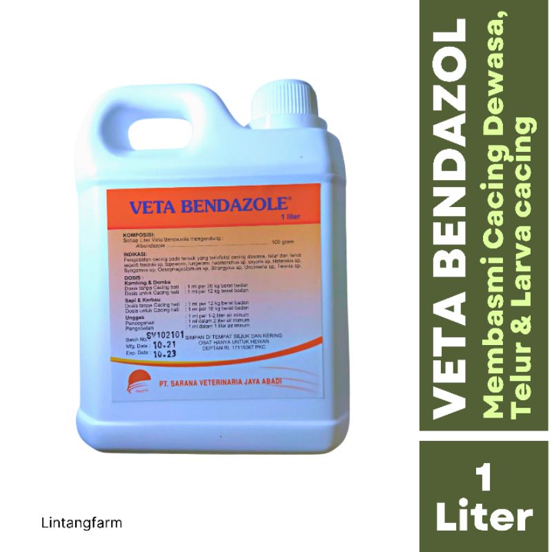 Jual Obat Cacing Ternak Veta Bendazol 1 Liter - Obat Cacing Ternak ...