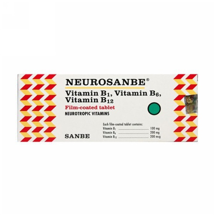 Jual NEUROSANBE 100 MG 1 STRIP ISI 10 TABLET/VITAMIN B /VITAMIN SYARAF ...