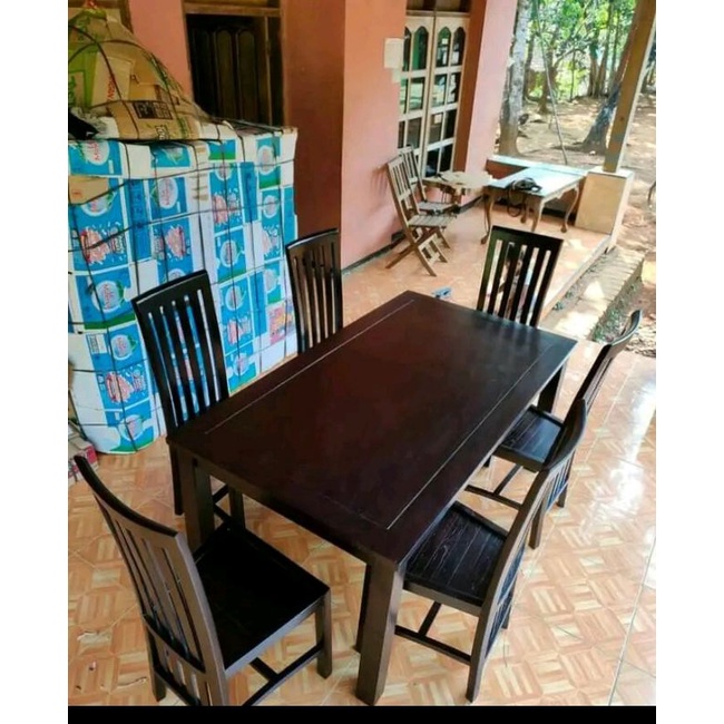 Jual Meja makan balero jari kayu jati | Shopee Indonesia