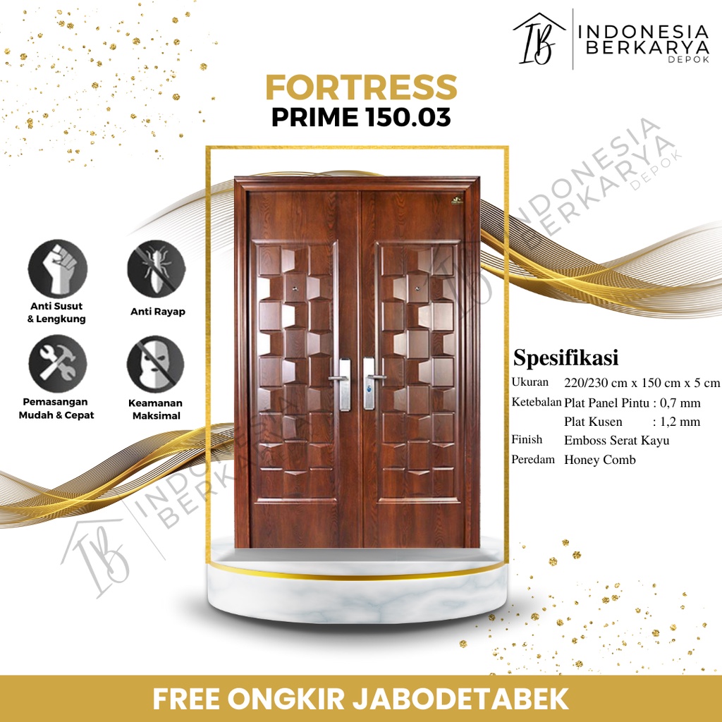 Jual Pintu Baja Fortress Prime 150.03 (Double Door) | Shopee Indonesia