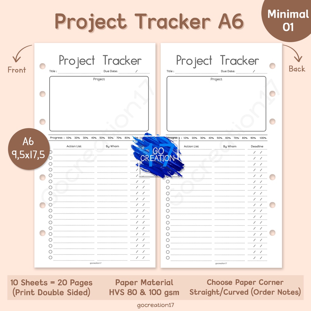 Jual Buku Planner Refill Kertas Isi Binder Project Tracker Simple ...