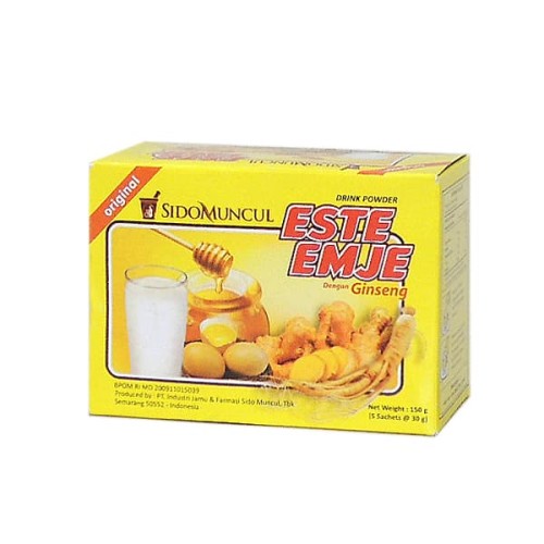 Jual ESTE EMJE GINSENG SIDOMUNCUL 5 SACHET SUSU TELUR MADU JAHE ...