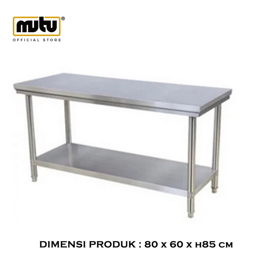 Jual MUTU Meja Dapur Stainless Work Table Kitchen Restoran 2 Susun RWT ...