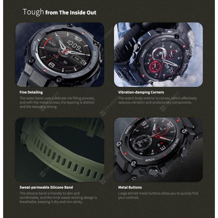 Jual Amazfit T REX Smartwatch GPS Military STD Smart watch T-Rex Trex ori - Trex Pro- Grey, FRE ...