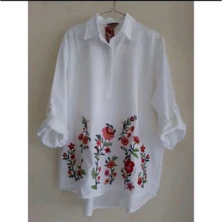 Jual KEMEJA BORDIR BUNGA FASHION CEWEK TERBARU KEMEJA BORDIRAN BUSUI ...