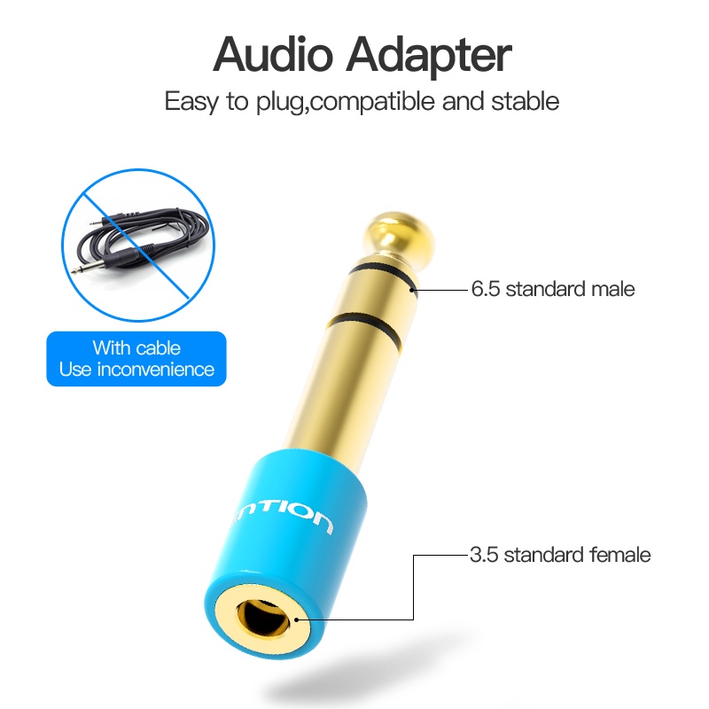 Jual Vention Audio Aux 6.5mm to 3.5mm Jack Female Converter Adapter | Shopee Indonesia