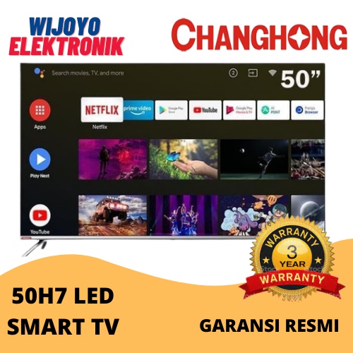 Jual CHANGHONG U50H7 LED SMART TV 50 INCH UHD 4K DIGITAL ANDROID FRAMELESS | Shopee Indonesia