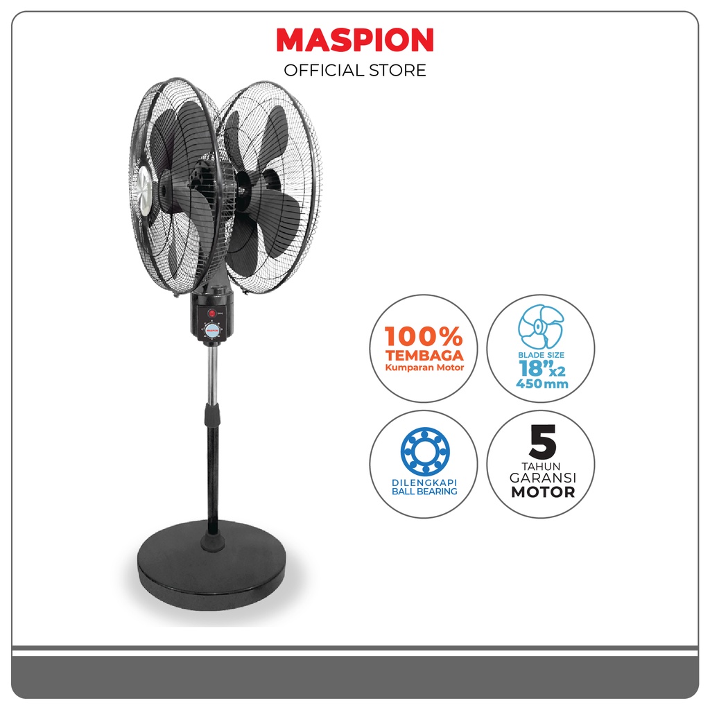 Jual Maspion Power Stand Fan Kipas Angin Berdiri 18 Inch PW-1818 S ...