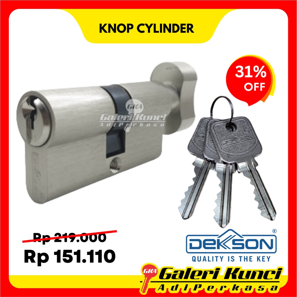 Jual Silinder Dekson Dekkson CYL TC DL 70MM SN Knob Cylinder Kunci ...