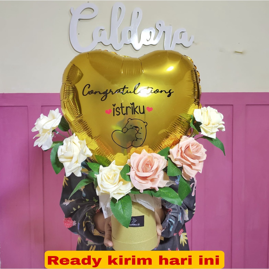 Jual Buket Bucket Bunga balon love series Caldora.id CLDRA6 | Shopee ...