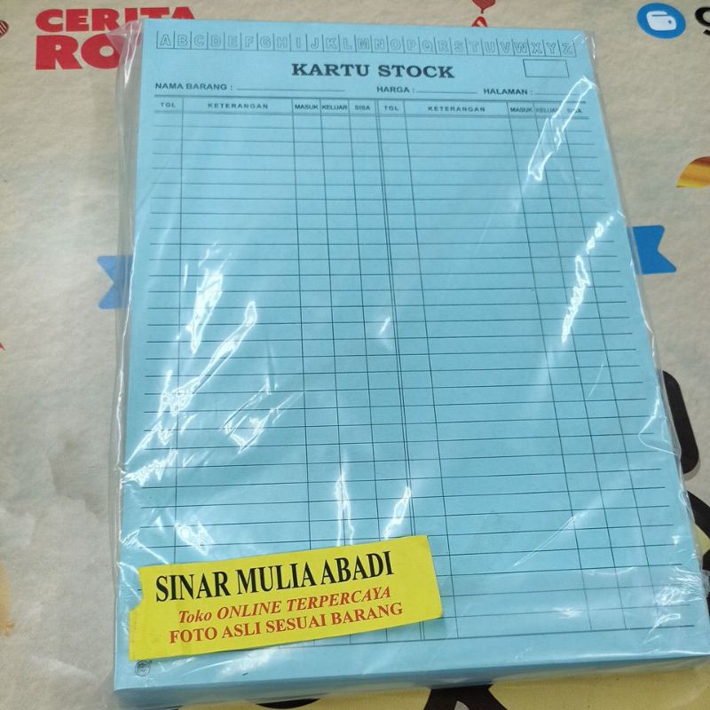 Jual Kartu Stok Besar Posisi Tegak Putih dan WARNA / Pak 50 pcs Stock ...