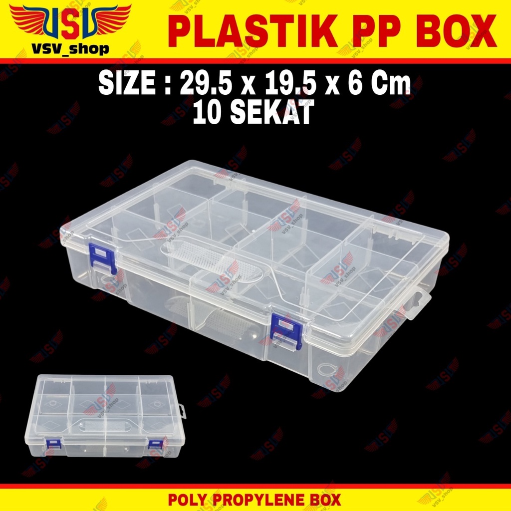 Jual Kotak Plastik 10 Sekat Penyimpanan Box Plastik PP Case Plastic ...