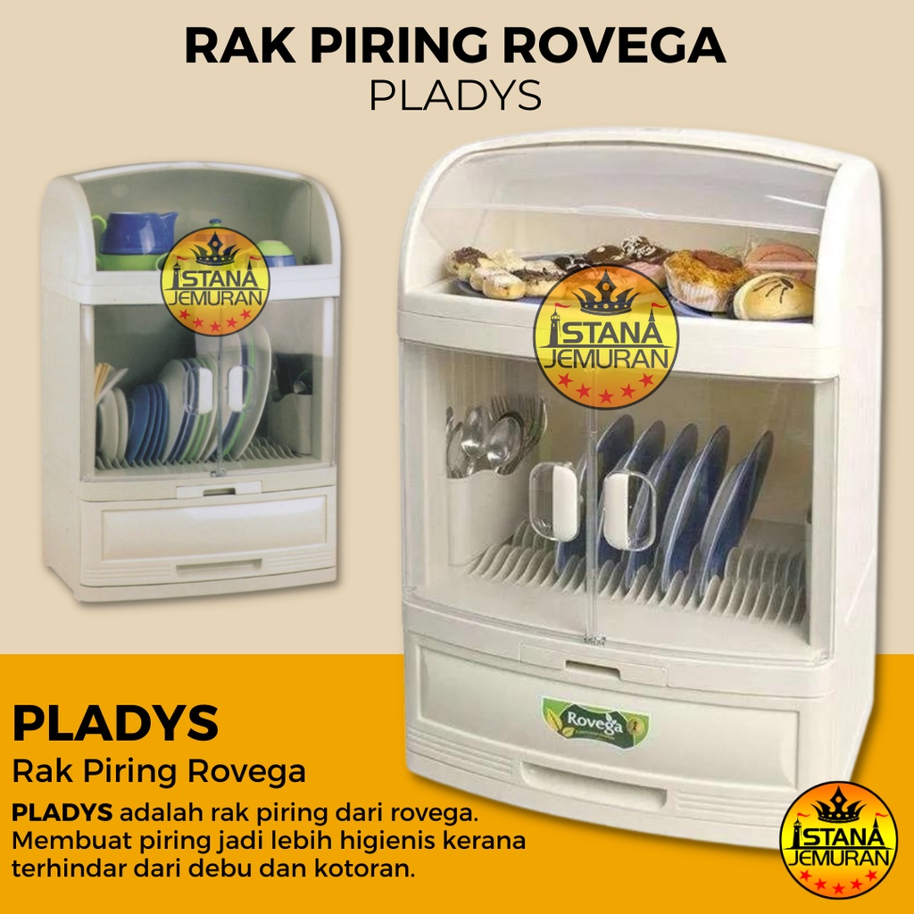 Jual ROVEGA Rak Piring Tertutup PLADYS DCB 2568 / Premium Dish Reack ...