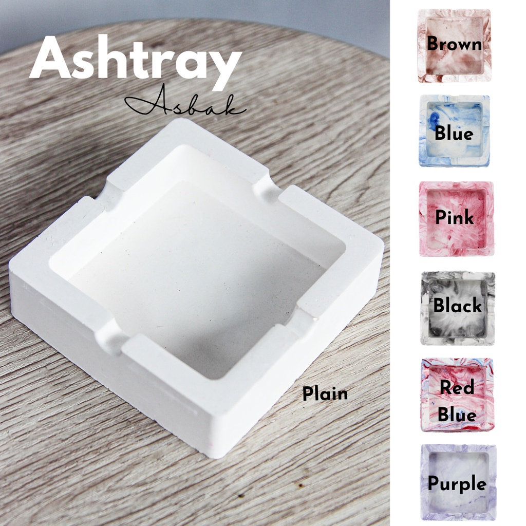 Jual Asbak / Ashtray Rokok Aesthetic Polos dan Marble - Persegi / kotak ...