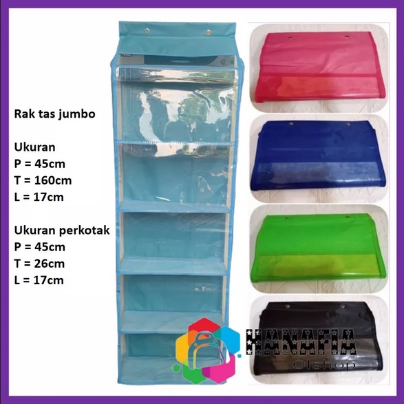 Jual HANAFIA [KUALITAS PREMIUM] RAK TAS POLOS GANTUNG JUMBO / RAK TAS ...